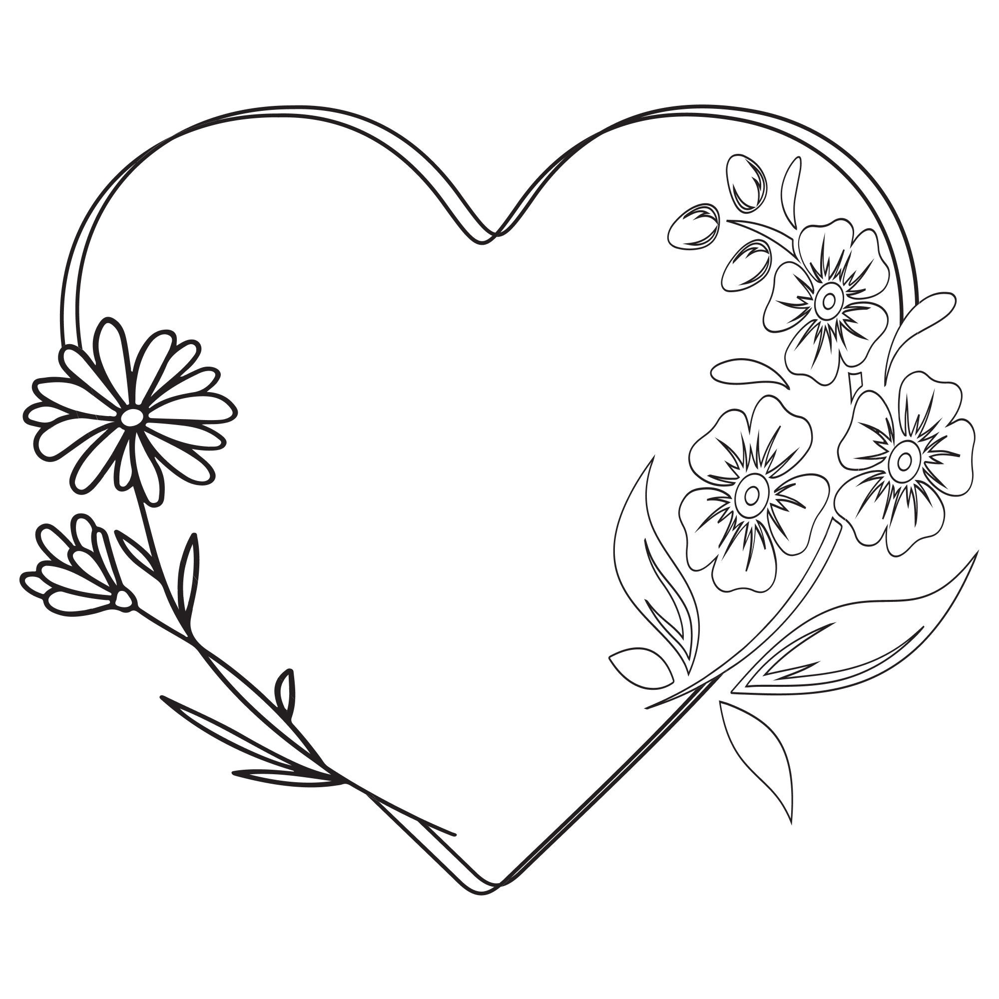 Heart Flower SVG | Heart Cut File | Flower Heart SVG | Heart SVG File ...