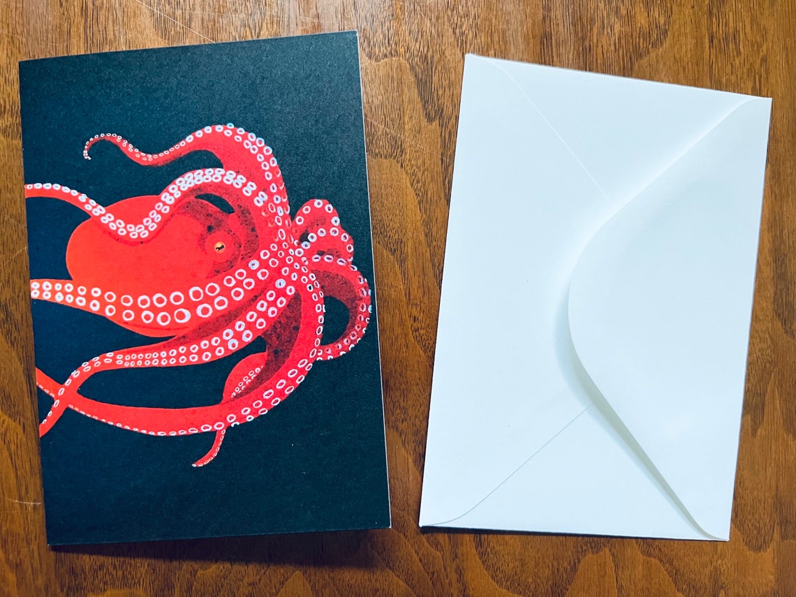 Giant Pacific Octopus Greeting Card - Etsy
