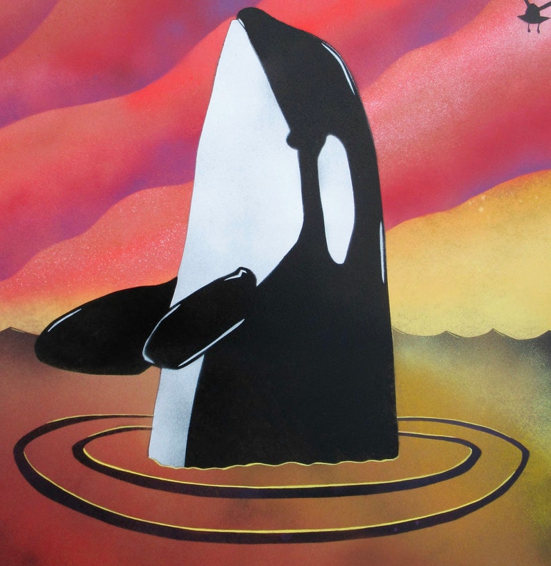 Sunset Orca - Etsy