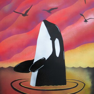 Sunset Orca - Etsy