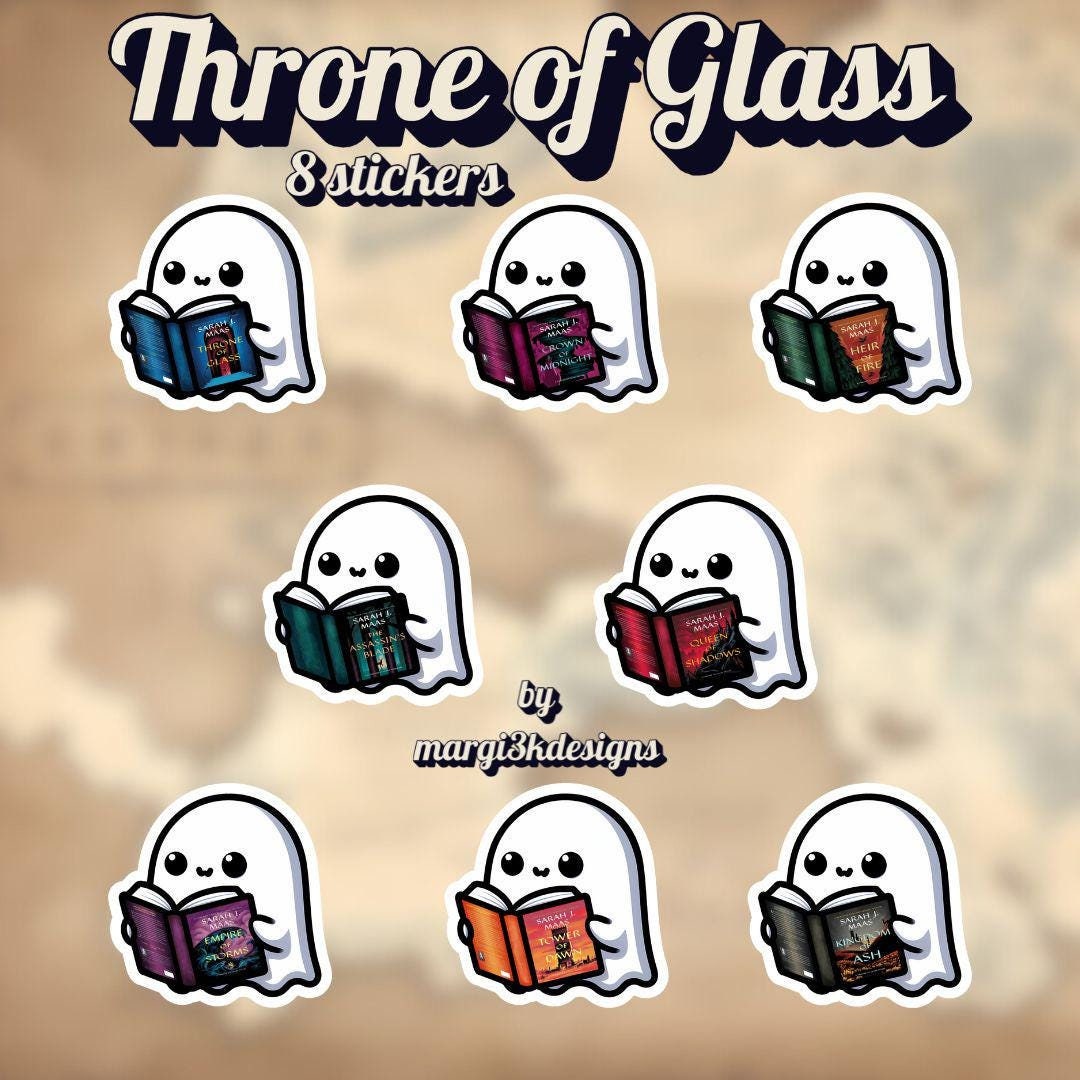 Ghost Reading Throne of Glass Books Kiss-cut Stickers Throne of Glass ...