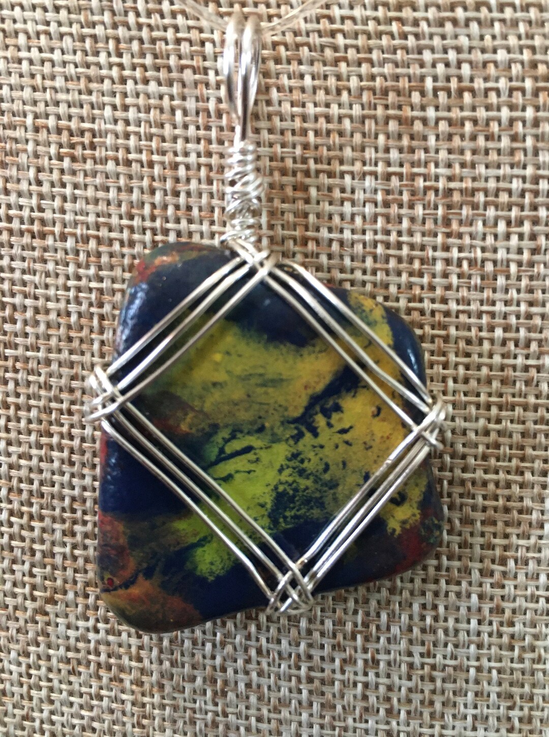 Wire Wrapped Hand Painted Beach Stone - Etsy