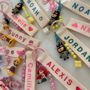 Princess Name Tag, Personalised Embroidery Name Tag, Princess Keyring ...