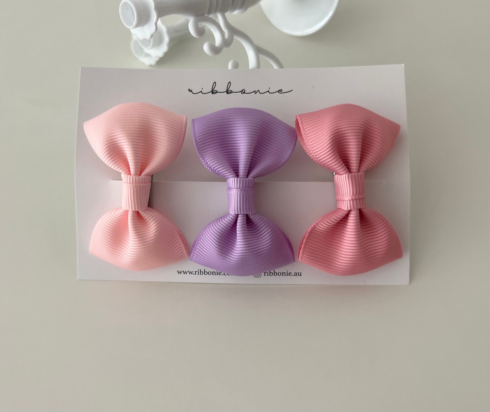 Set of 3 Mini Grosgrain Baby Bow Clips Pigtail Bows - Etsy
