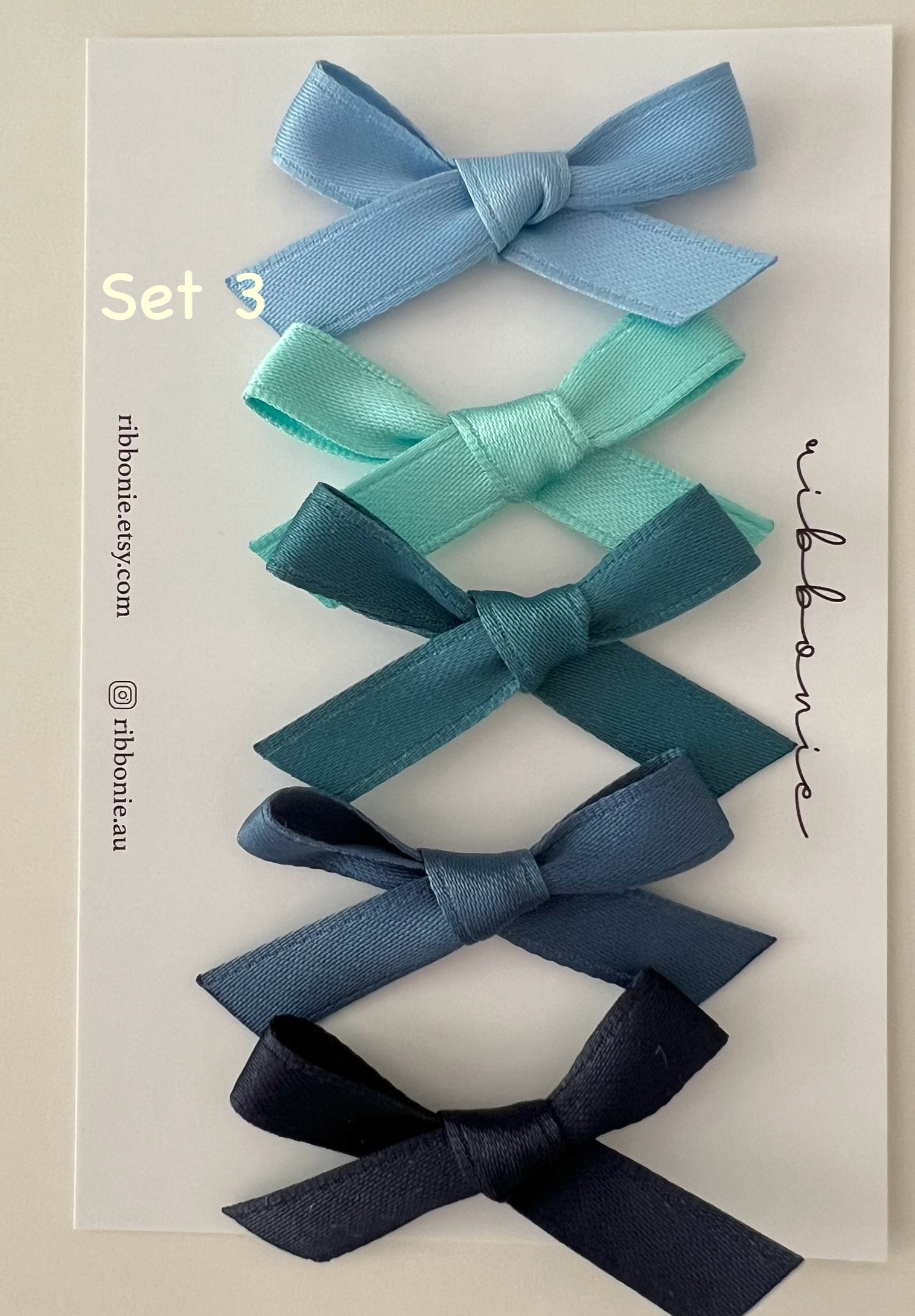 Set of 5 Mini Satin Baby Hair Bow Clip Set - Etsy