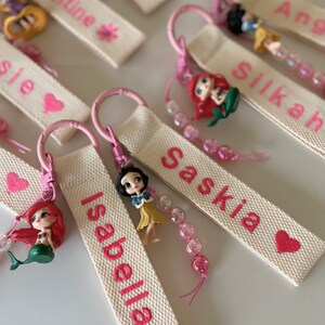 Princess Name Tag, Personalised Embroidery Name Tag, Princess Keyring ...