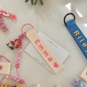 Princess Name Tag, Personalised Embroidery Name Tag, Princess Keyring ...