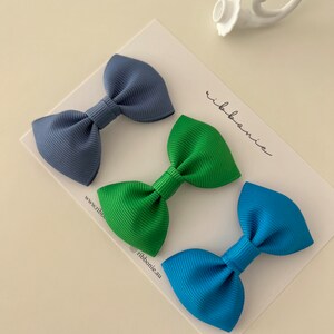 Set of 3 Mini Grosgrain Baby Bow Clips Pigtail Bows - Etsy