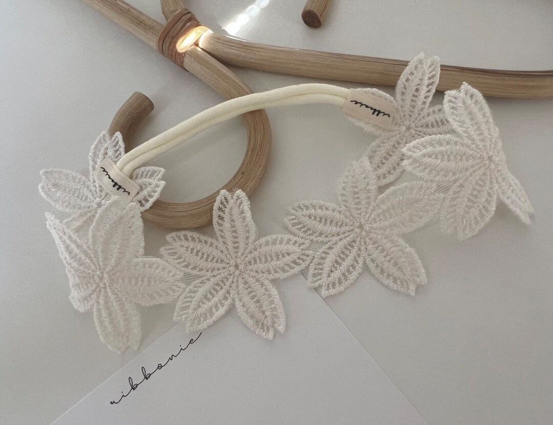 Flower Petal Headband Leah Flower Lace Headband Baby - Etsy Australia