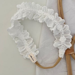 Linen or Cotton Lace Headband, Floral Frill Headband, Frill Lace ...