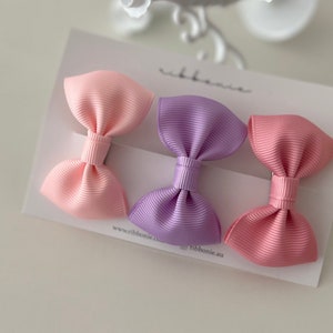 Set of 3 Mini Grosgrain Baby Bow Clips Pigtail Bows - Etsy