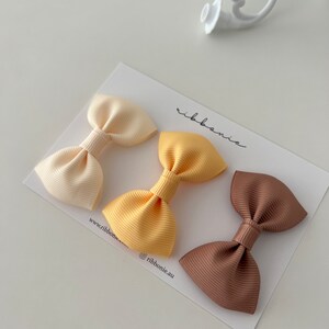 Set of 3 Mini Grosgrain Baby Bow Clips Pigtail Bows - Etsy