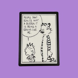 Calvin and Hobbes “genius” 3D Printed Picture - Etsy