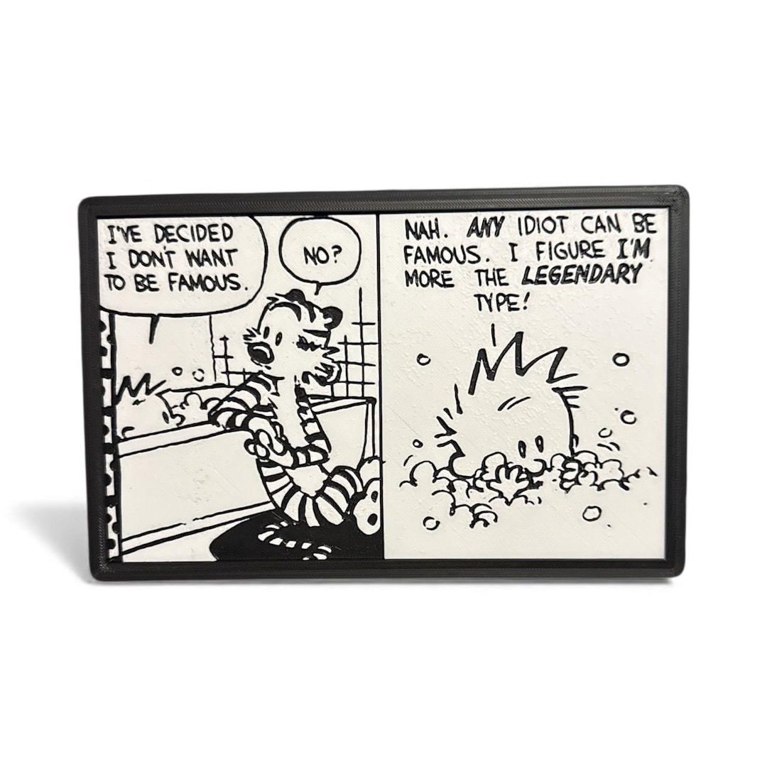 Calvin and Hobbes 3D Printed Comic Strip Display – “legendary Type ...