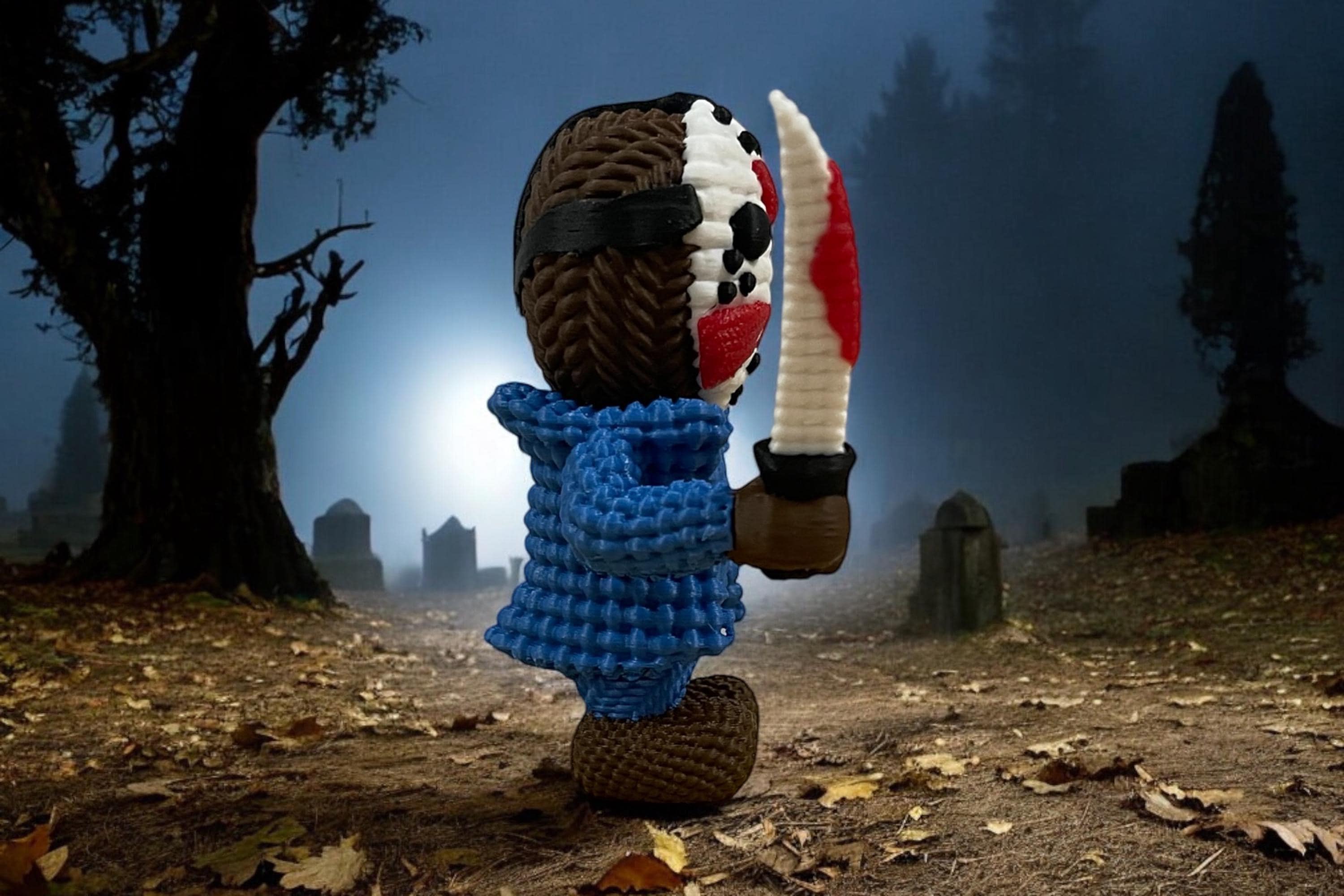 3D Printed Crocheted Mini Jason Voorhees Figure - Etsy