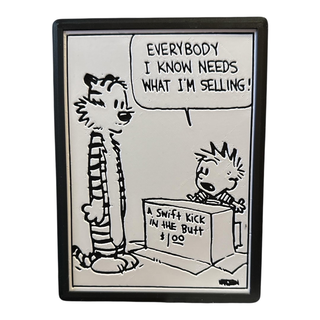 3D Printed Picture of Calvin and Hobbes “swift Kick in the Butt” - Etsy