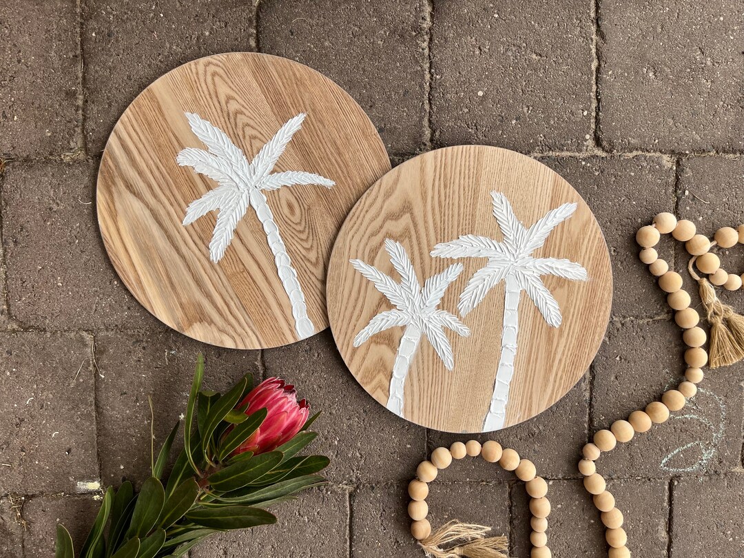 TWO Textured Palm Tree Signs - Etsy