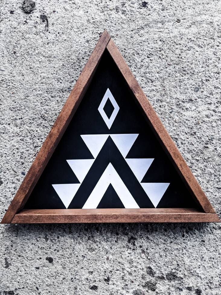 Black Aztec Triangle Sign | Etsy