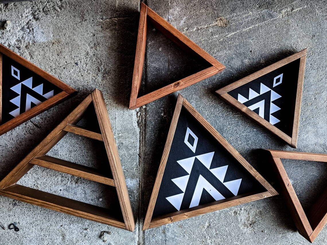 Black Aztec Triangle Sign - Etsy