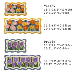 Cute Tulip Flowers Rugs, Garden Bedroom Rug for Girls, Tufted Fluffy ...