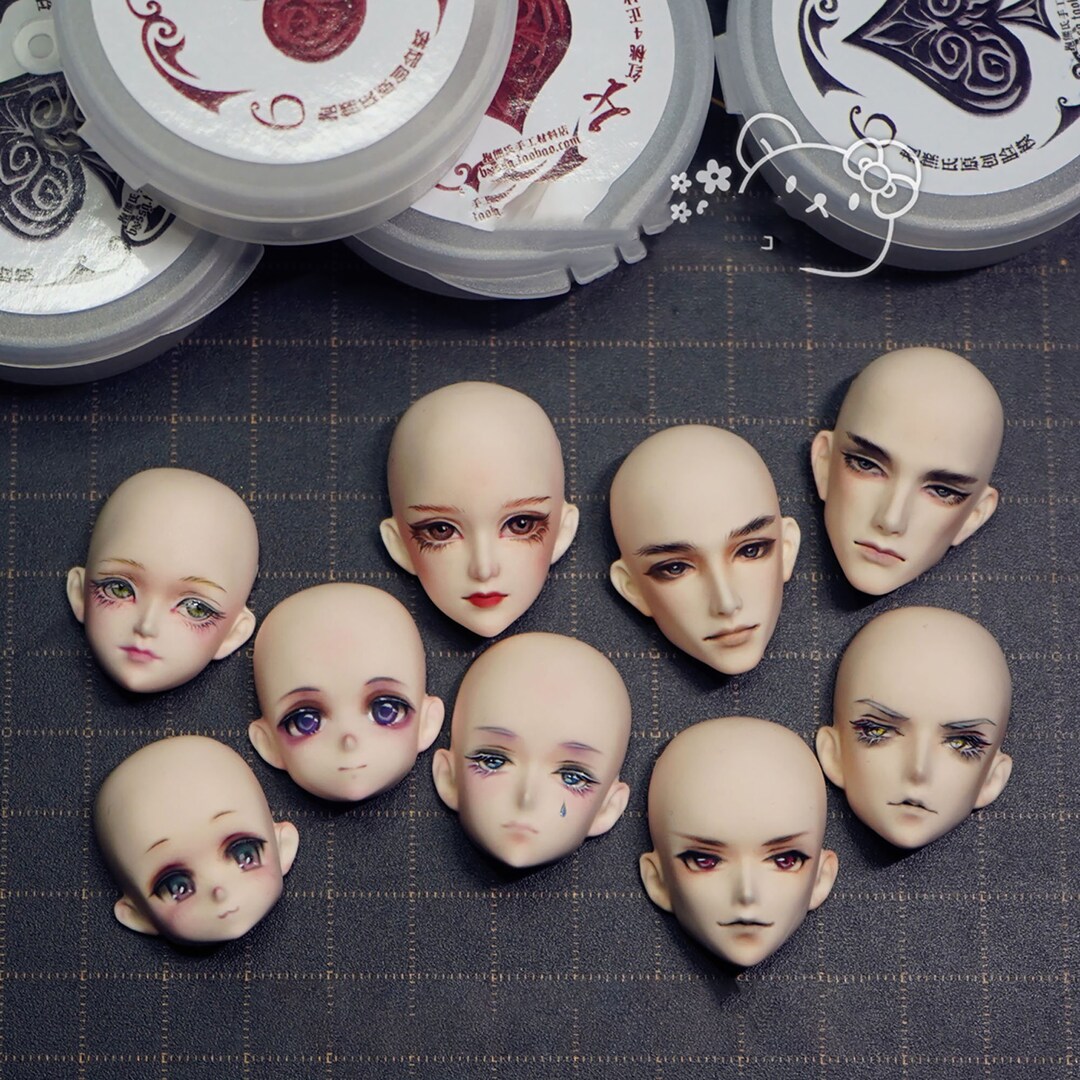 Silicone Face Mold, Clay Soft Pottery Male and Female Face Mold, BJD ...