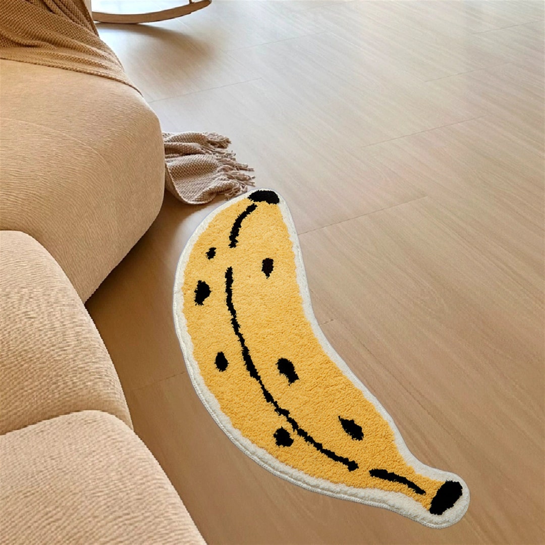 Funny Banana Rugs, Tufted Fluffy Banana Bedside Rug, Soft Banana ...