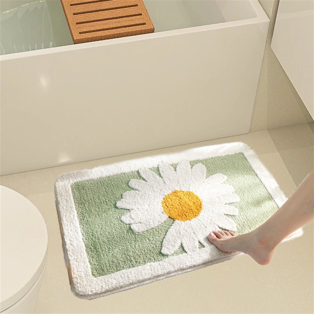 Cute Daisy Bath Rugs, Funny Tufted Fluffy Flower Rugs, Dorm Rug, Soft ...