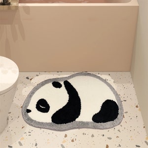 Cute Sleeping Panda Rug, Cartoon Panda Bath Mat, Cute Bathroom Rugs for ...