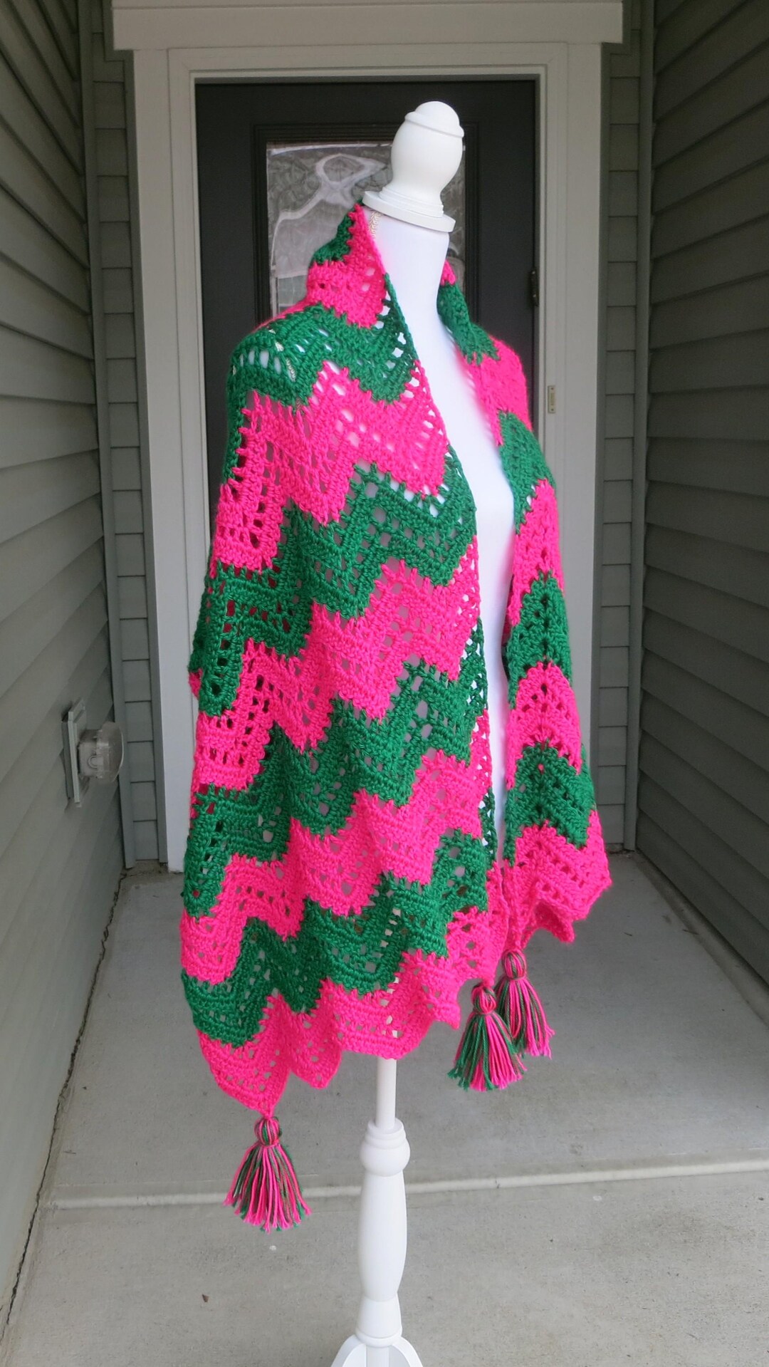 Wicked Witch Shawl Cosplay Chevron Pattern Zigzag Rectangular Shawl ...