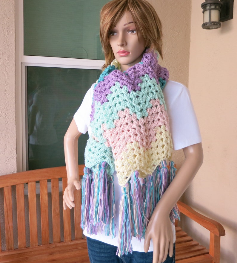 Ripple Shawl Warm Comfort Wrap Multiple Tassels Fashion | Etsy