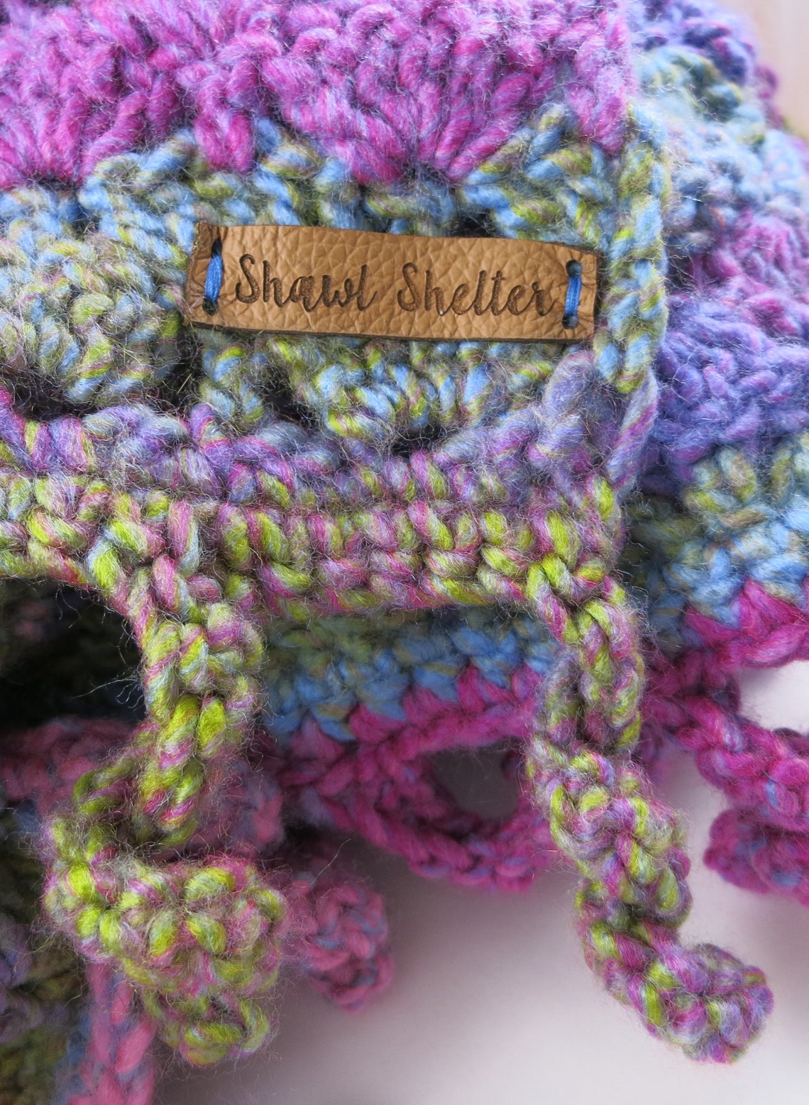 Heather Shawl Hand Crocheted Roving Yarn Curly Fringes Evening - Etsy