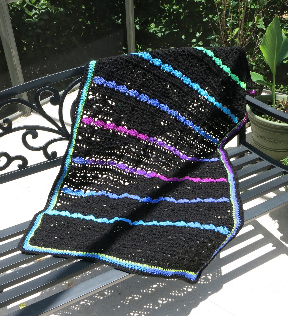 Unisex Lapghan Shawl Hand Crocheted Trans Seasonal Afghan Comfort Shawl ...