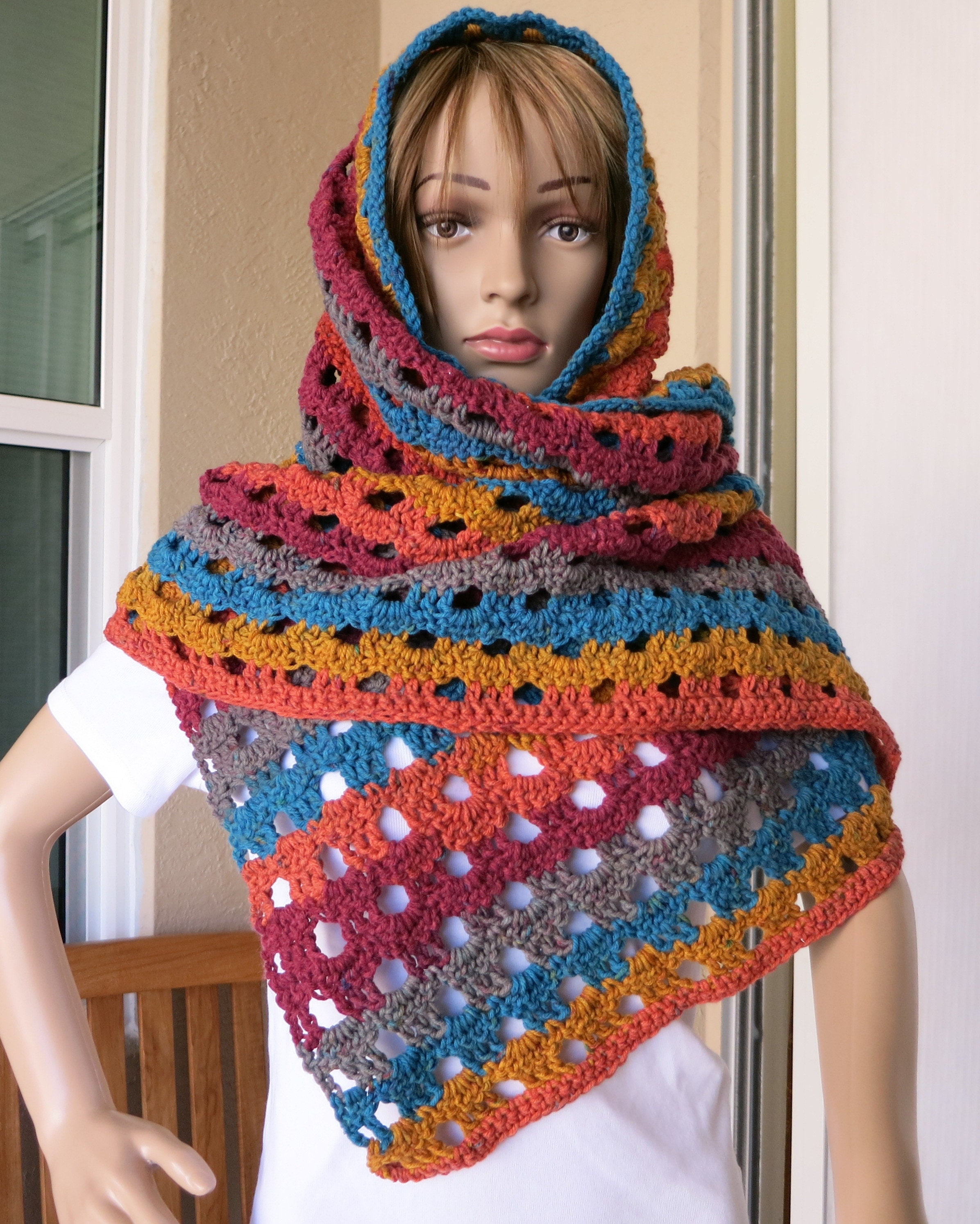 Southwest Sunset and Shadow Shawl Gift for Him Women Comfort Wrap Hand ...