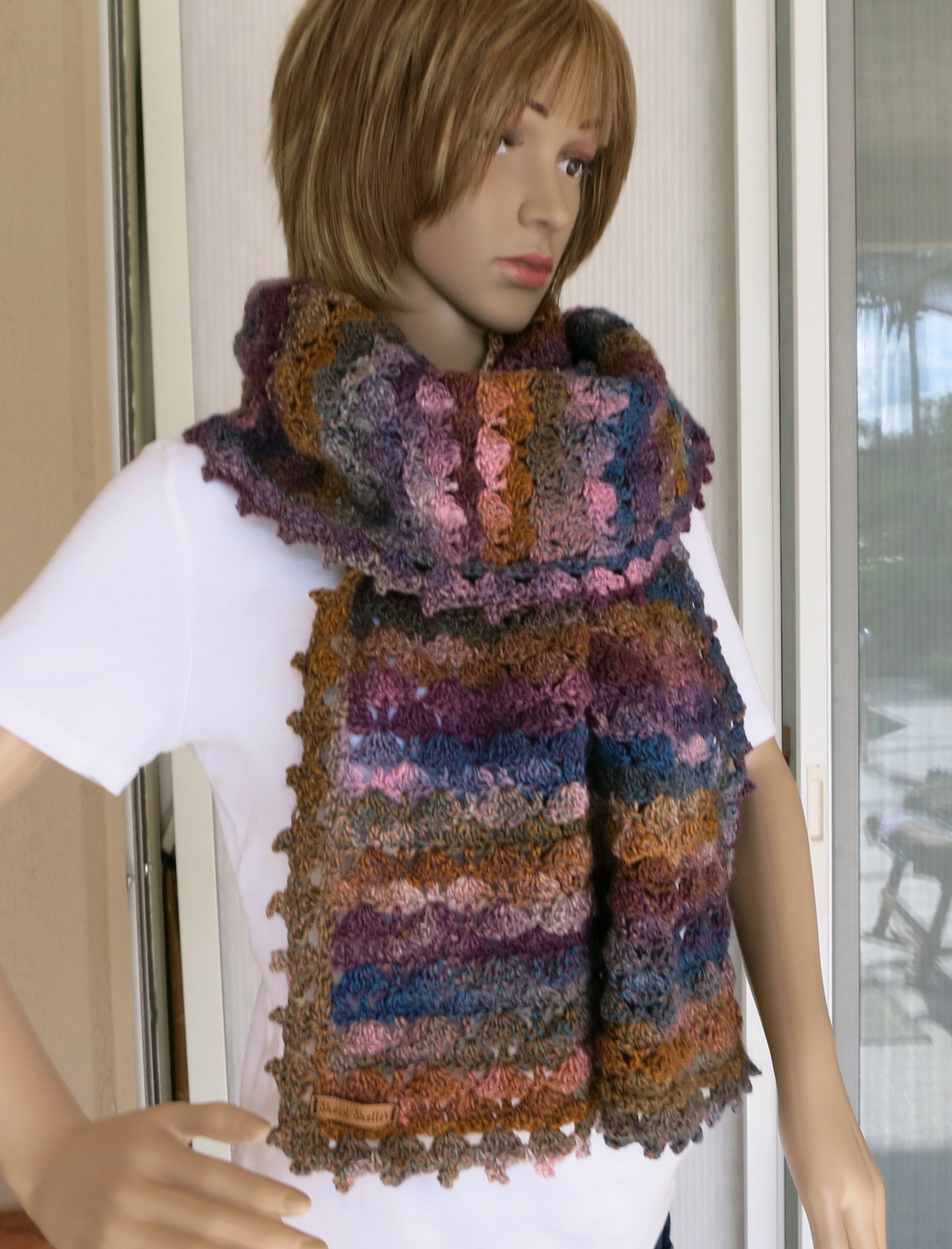 Mauve Rust Mix Rectangular Shawl Evening Shawl Special Occasion ...