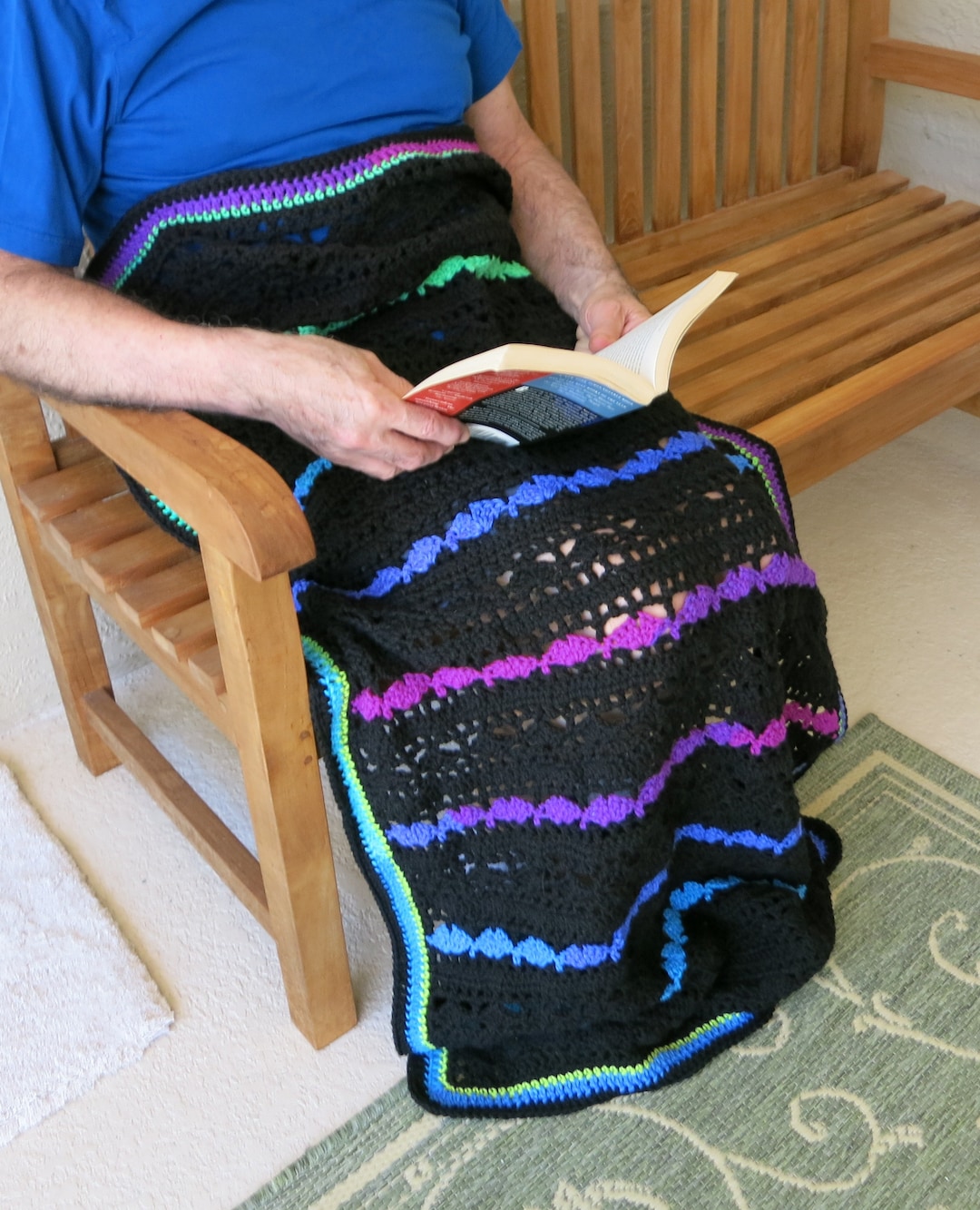 Unisex Lapghan Shawl Hand Crocheted Trans Seasonal Afghan Comfort Shawl ...
