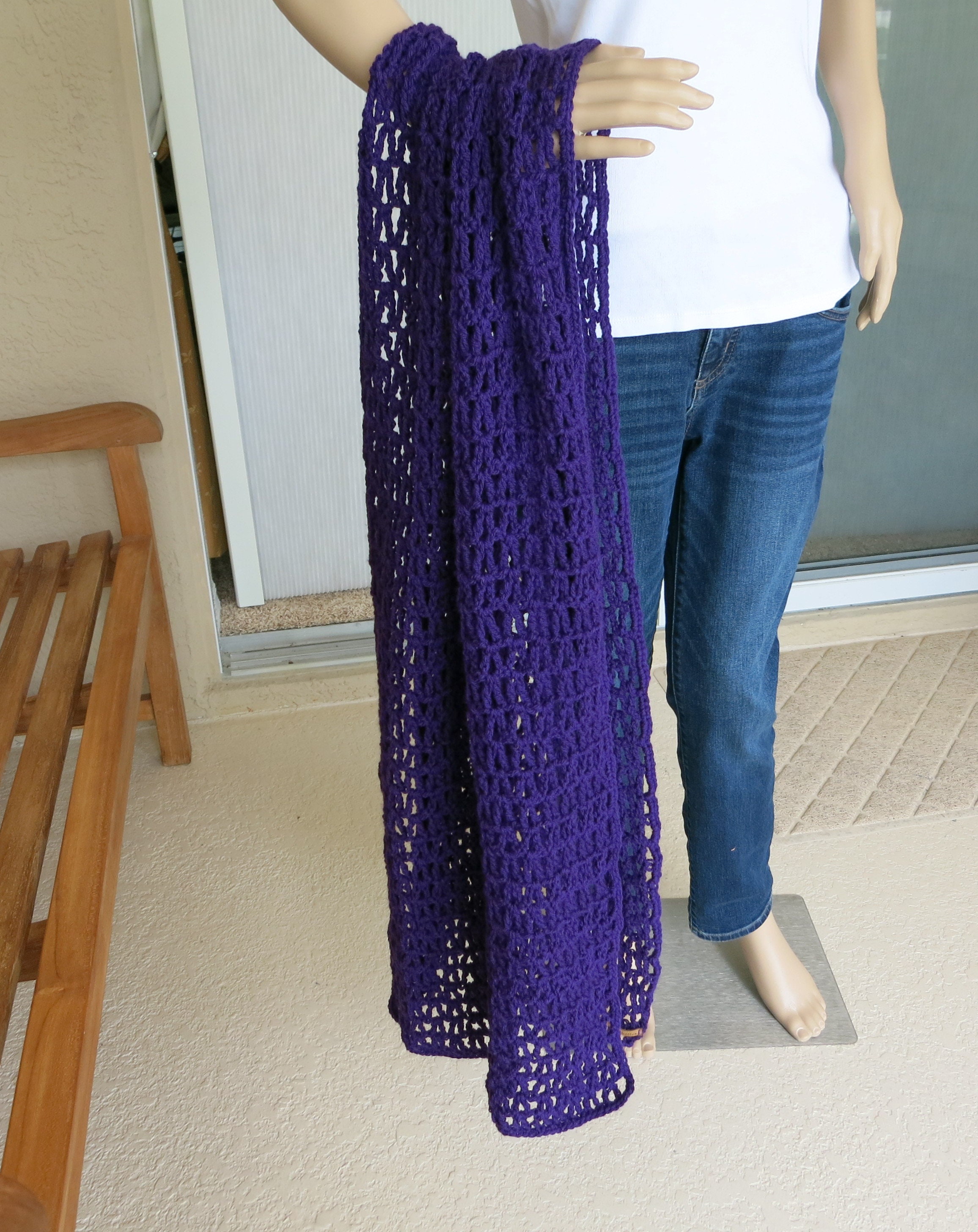 Purple Evening Shawl Rectangular Shawl Evening Shawl Lacy Stole Special ...