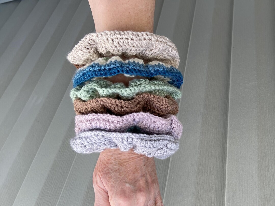 Jumbo Puffed Scrunchies Set of Two Hand-crocheted Ponytail Bun ...