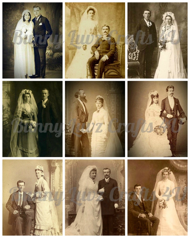 Vintage 19th Century Wedding Couples, Antique Photos, Ephemera, Boho ...