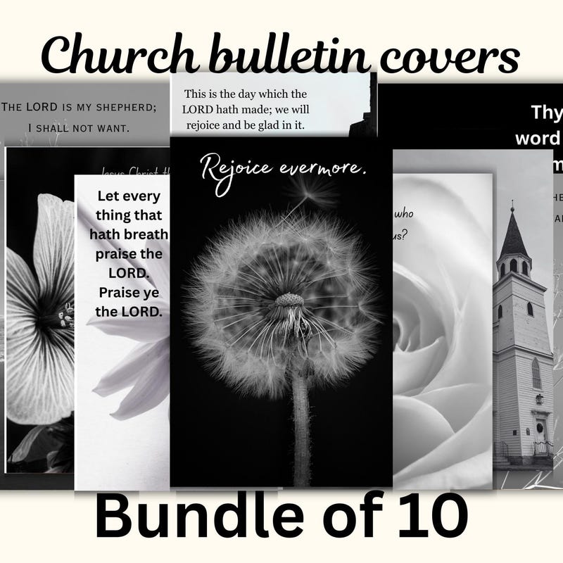 Church Bulletin Covers Black and White - Etsy