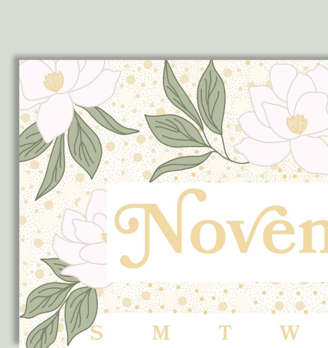 Magnolia Botanical Calendar- Digital Download- Perpetual Dates- Print ...