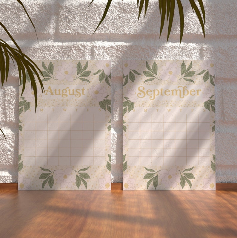Magnolia Botanical Calendar- Digital Download- Perpetual Dates- Print ...