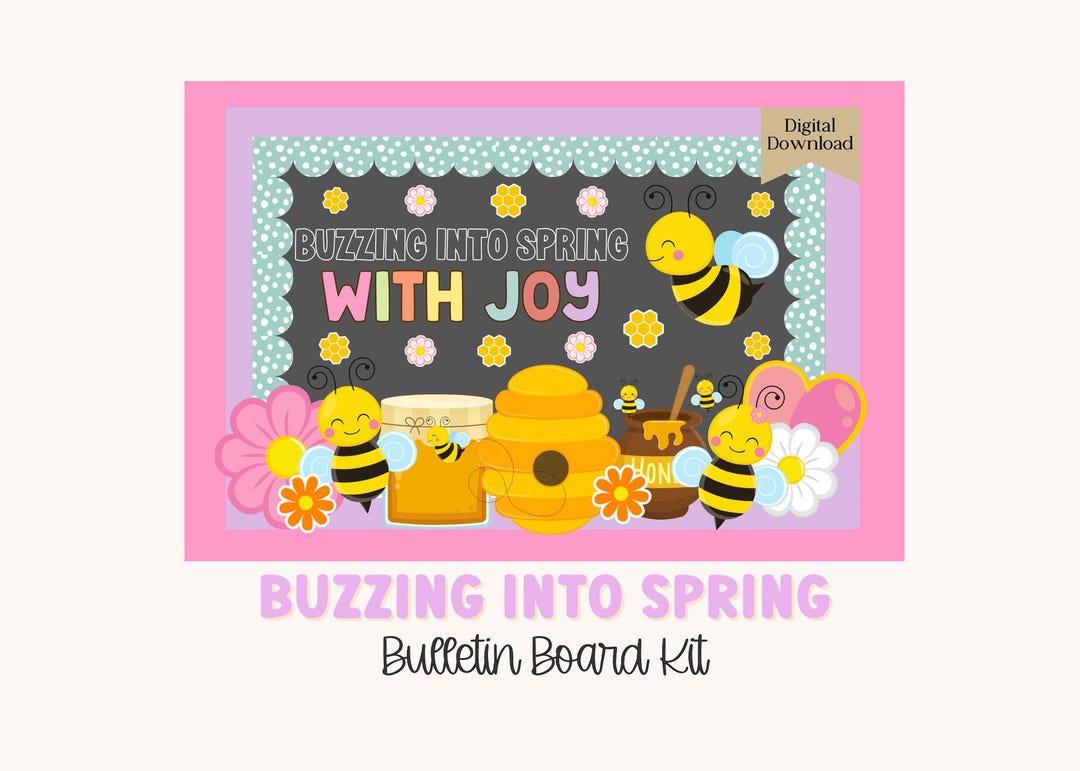 Retro Spring Bulletin Board Kit, Bloom Kindness, Pastel Spring Theme ...