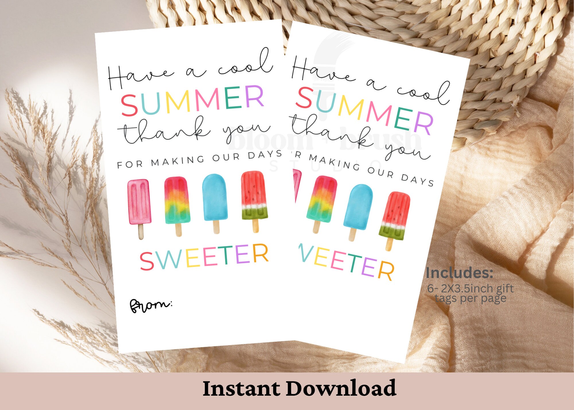 Summer Gift Tags End of School Year Appreciation Gift Tag, Cool Summer ...