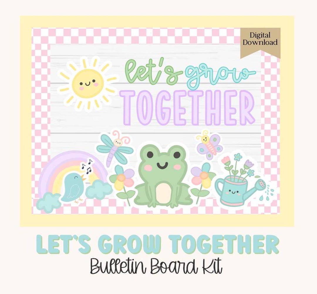 Retro Spring Bulletin Board Kit, Bloom Kindness, Pastel Spring Theme ...