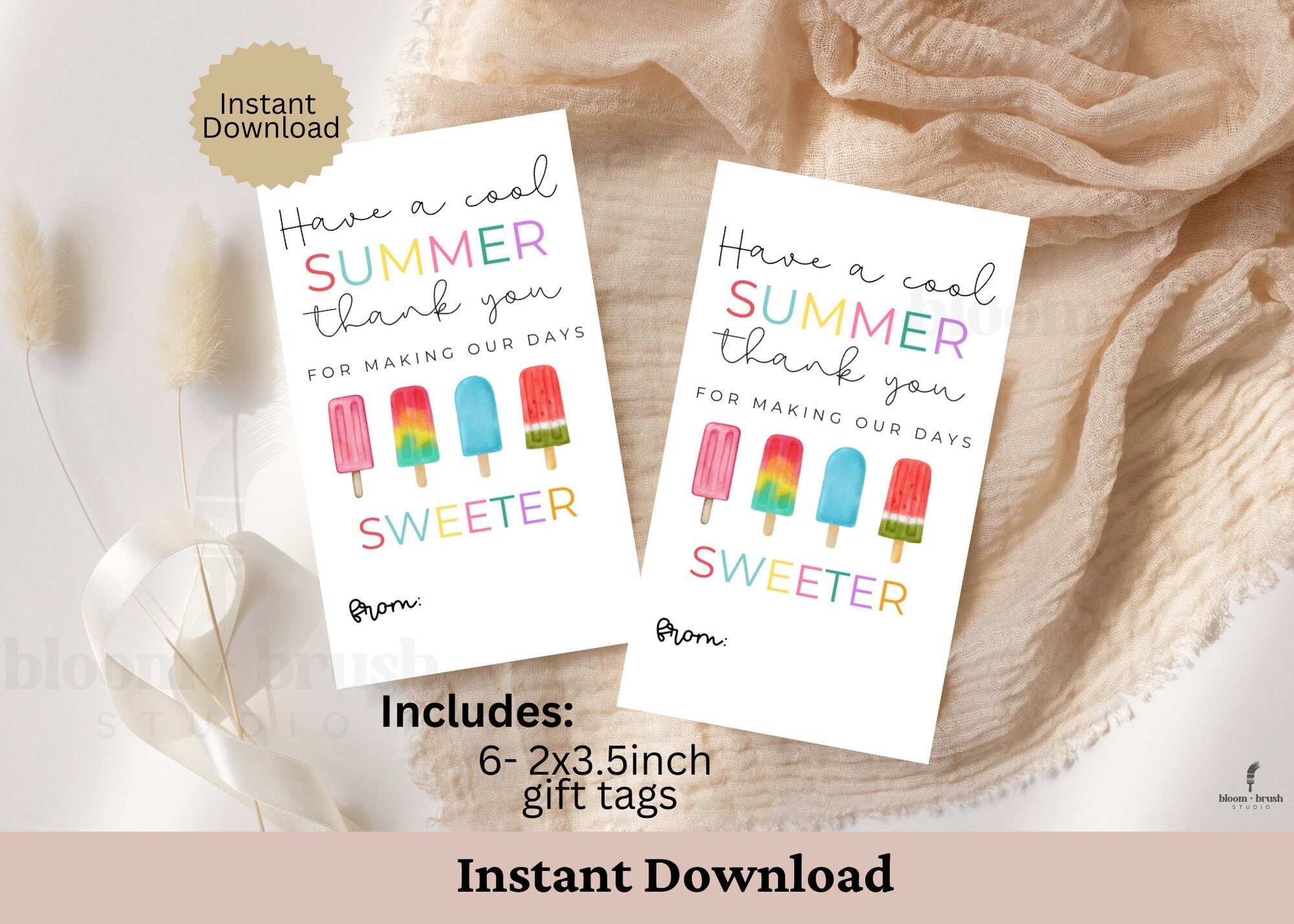 Summer Gift Tags End of School Year Appreciation Gift Tag, Cool Summer ...