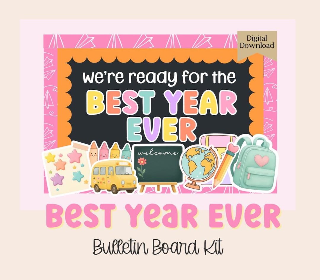 Welcome Back to School Bulletin Board Kit Retro Rainbow Classroom Decor ...