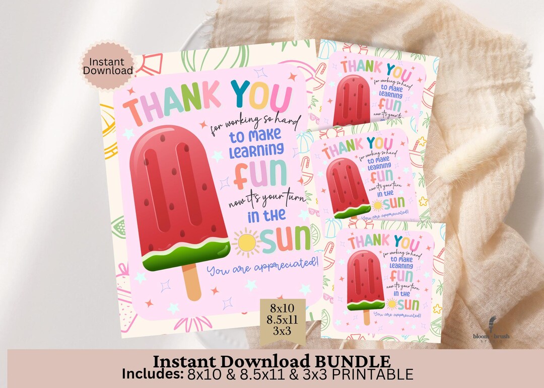Last Day of School Tag End of Year Friends Gift Tags Great Summer Sun ...