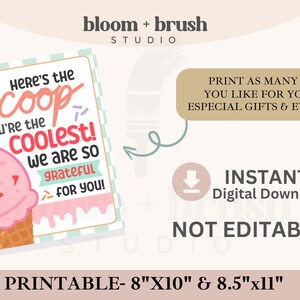 Ice Cream Sundae Bar Teachers and Staff Appreciation Printable 8x10 ...