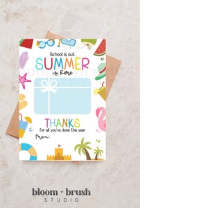 Schools Out Summer is Here Teacher Appreciation Gift Card Holder Summer ...