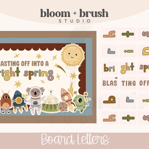 Retro Spring Bulletin Board Kit, Bloom Kindness, Pastel Spring Theme ...
